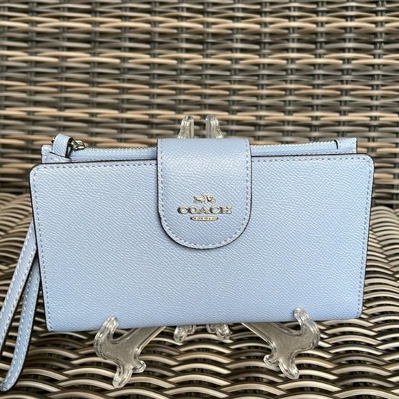 Coach | Bags | Coach Tech Phone Wallet Marble Blue | Poshmark